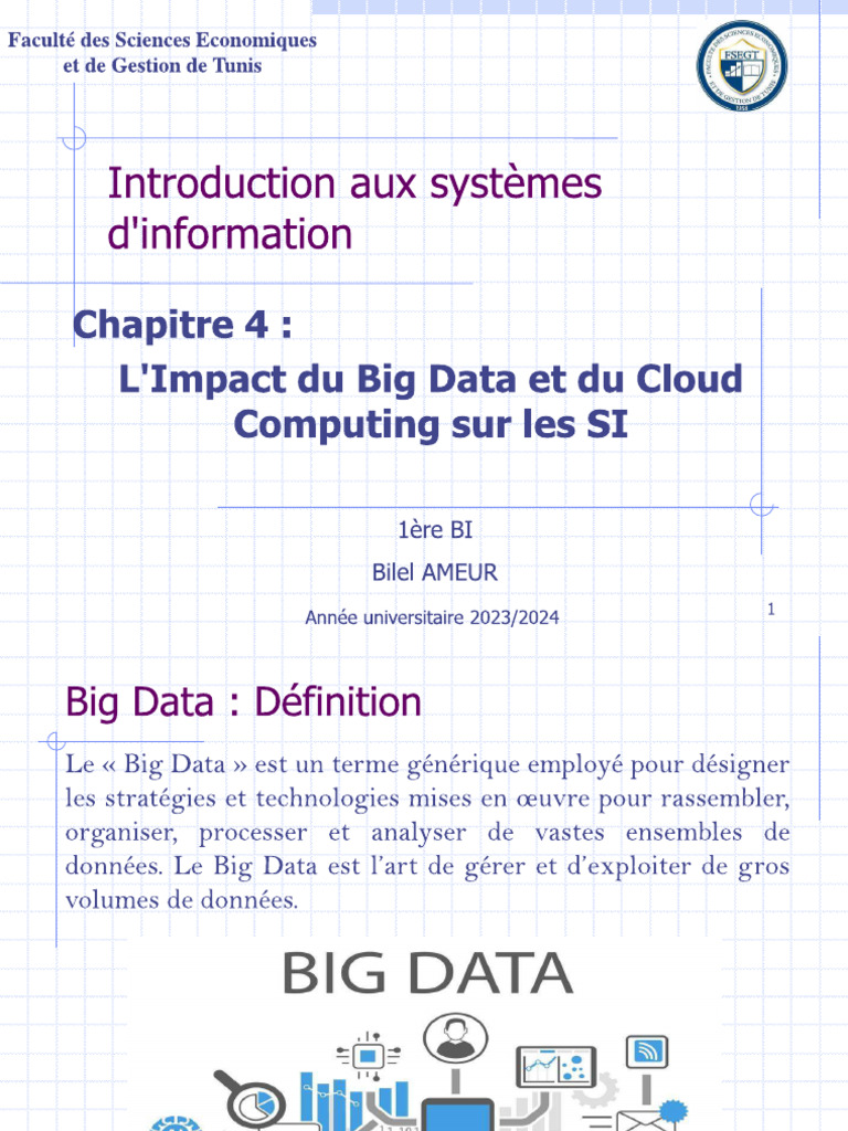 Chapitre 4-L'Impact Du Big Data Et Du Cloud Computing Sur Les SI | PDF