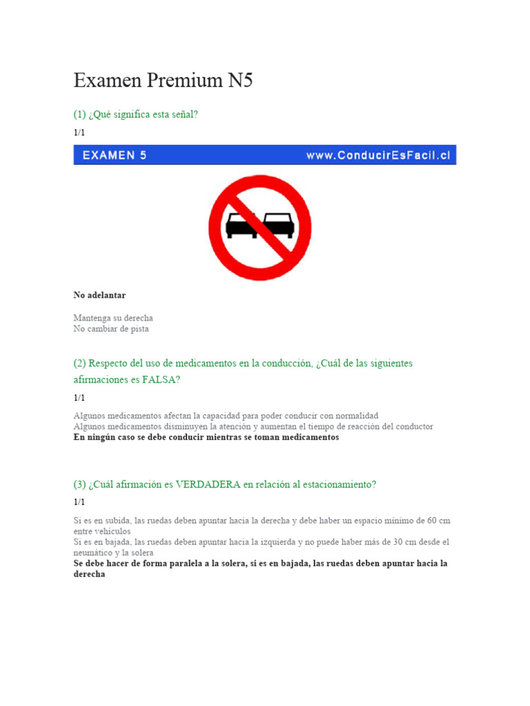 Prueba - Examen 5 | PDF | Semáforo | Sistema de freno antibloqueo