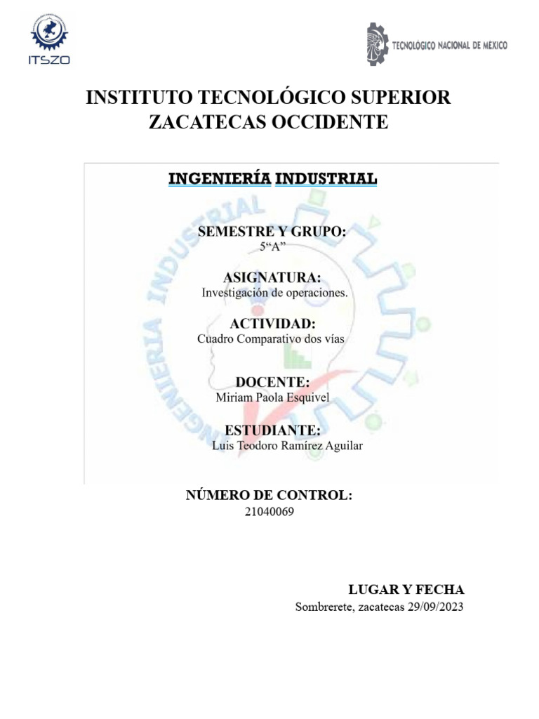 U2 - Cuadro Conparativo Dos Vias - LTRA | Descargar gratis PDF ...