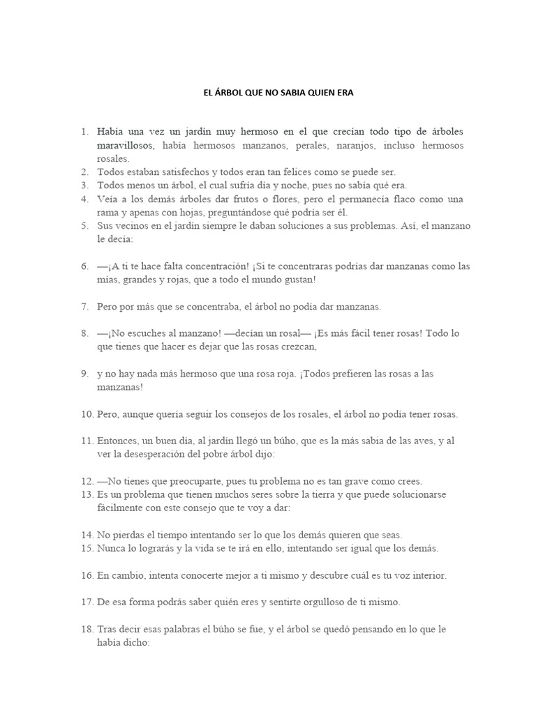 El Arbol Que No Sabia Quien Era | PDF | manzana El Arbol Que No Sabia Quien Era | PDF | manzana