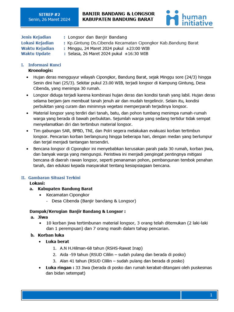Banjir Bandang dan Longsor Cipongkor | PDF