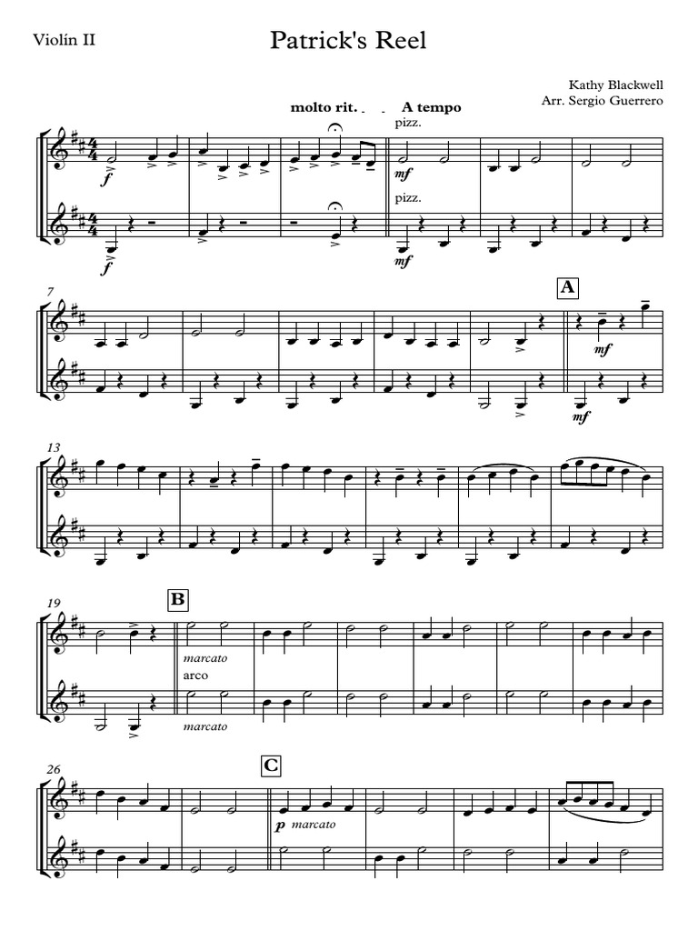 Violín II - 54 - Patrick's Reel | PDF