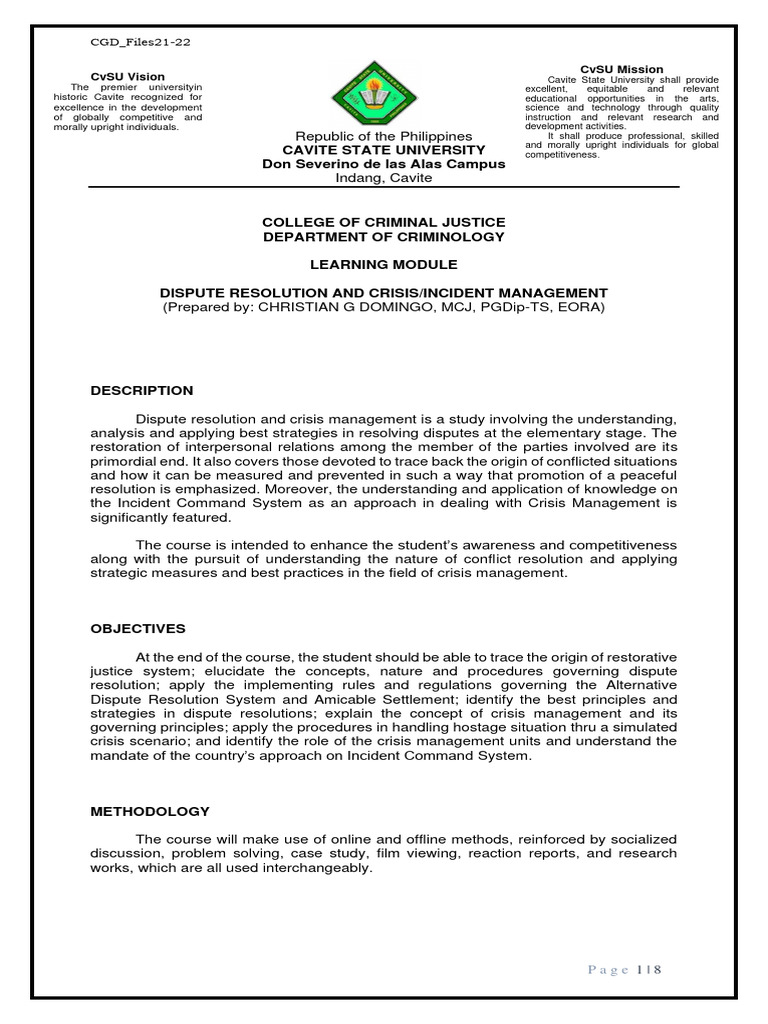 Module 1 - Foundations of Dispute Resolution | PDF | Alternative ...