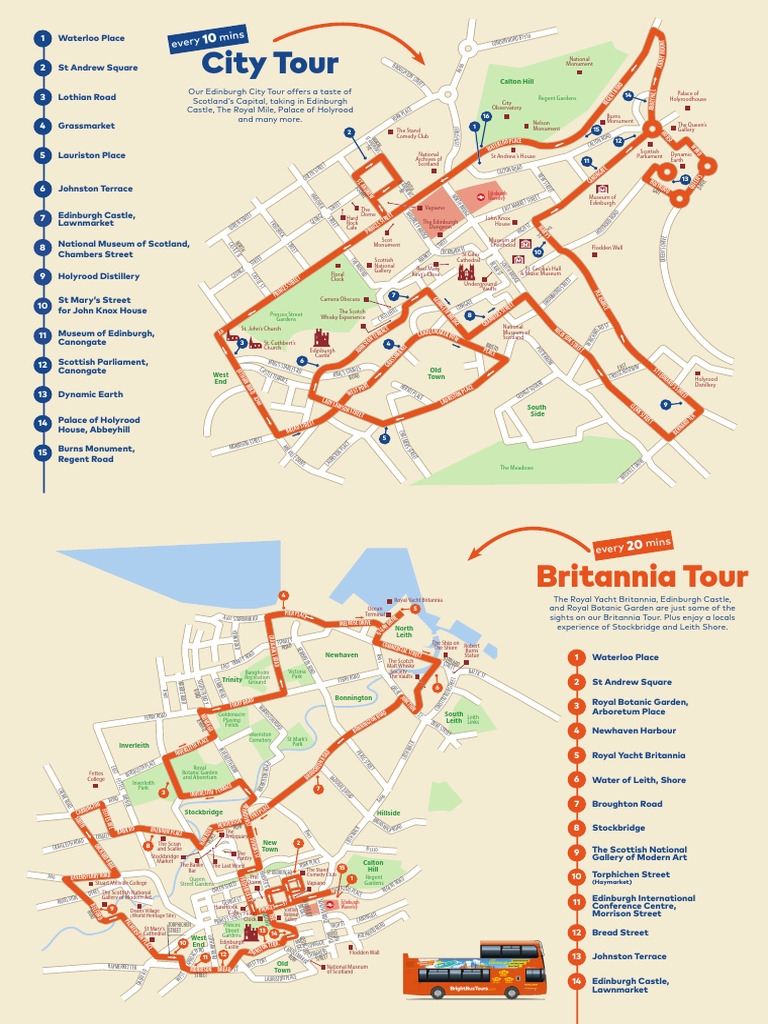 Edinburgh Sightseeing Map