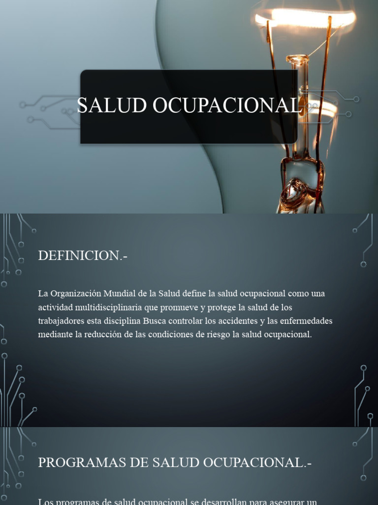 Salud Ocupacional PP | Descargar gratis PDF | Seguridad y salud ...