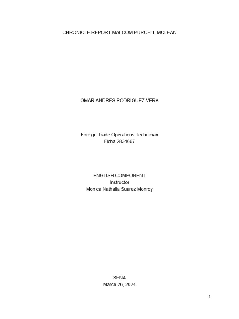 Cronica Report Malcolm McLean | PDF | Containerization | Freight Transport