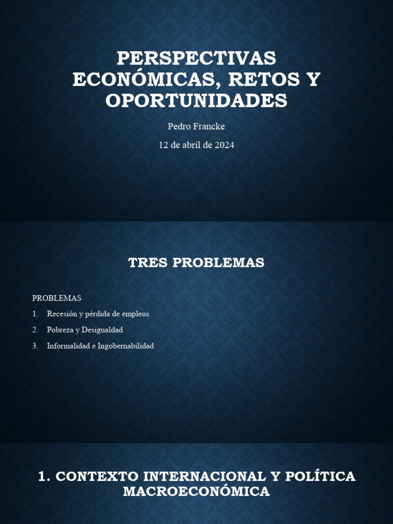 Perspectivas Economicas - Retos y Oportunidades - 12 Abil Colegio Econ AQP | PDF | Producto ...