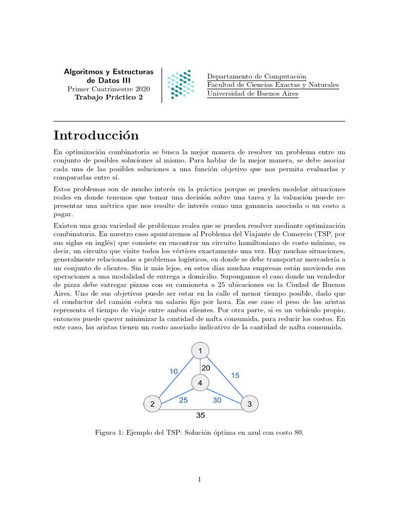 Enunciado tp2 | PDF | Matemáticas discretas | Algoritmos