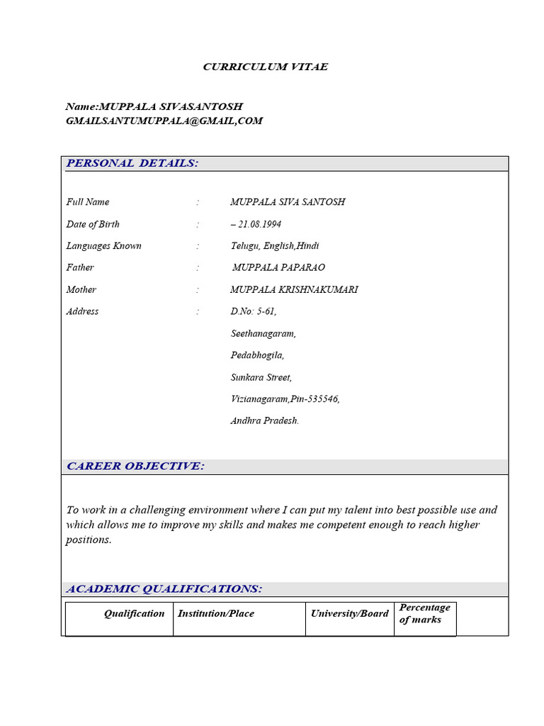 Santosh Resume | PDF | Behavior Modification | Learning