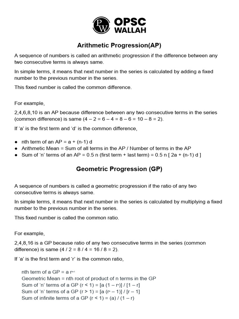 Arithmetic Progression | PDF | Mathematical Objects | Mathematical Concepts