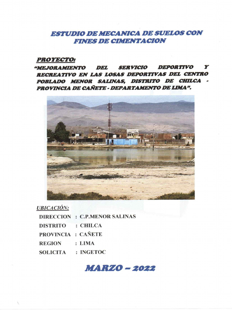 Estudio de Mecanica de Suelos - Cimentacion | PDF