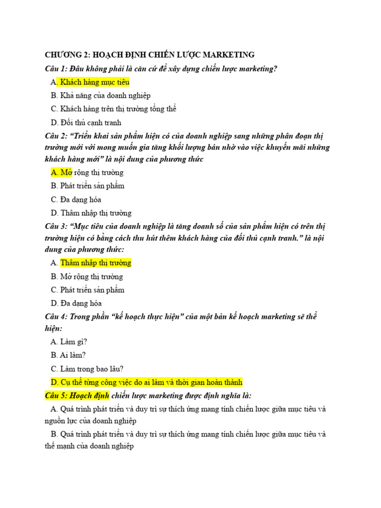 câu hỏi ôn tập TN C2 QTM | PDF