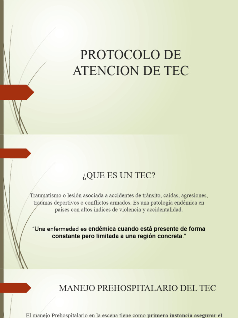 PROTOCOLO DE ATENCION DE TEC | PDF | Lesión cerebral traumática | Medicina CLINICA
