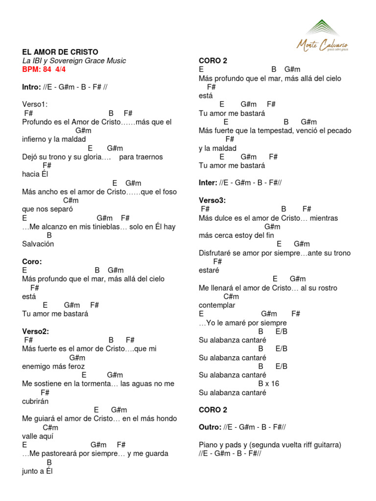 EL AMOR DE CRISTO - MC | PDF | Creencia religiosa y doctrina