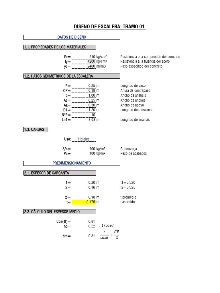 Diseño de escalera | PDF | Ingeniería de Edificación | Ingeniería estructural