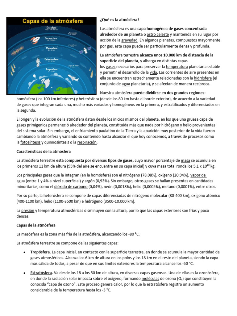 Estructura y Función de la Atmósfera | PDF | Clima | Atmósfera