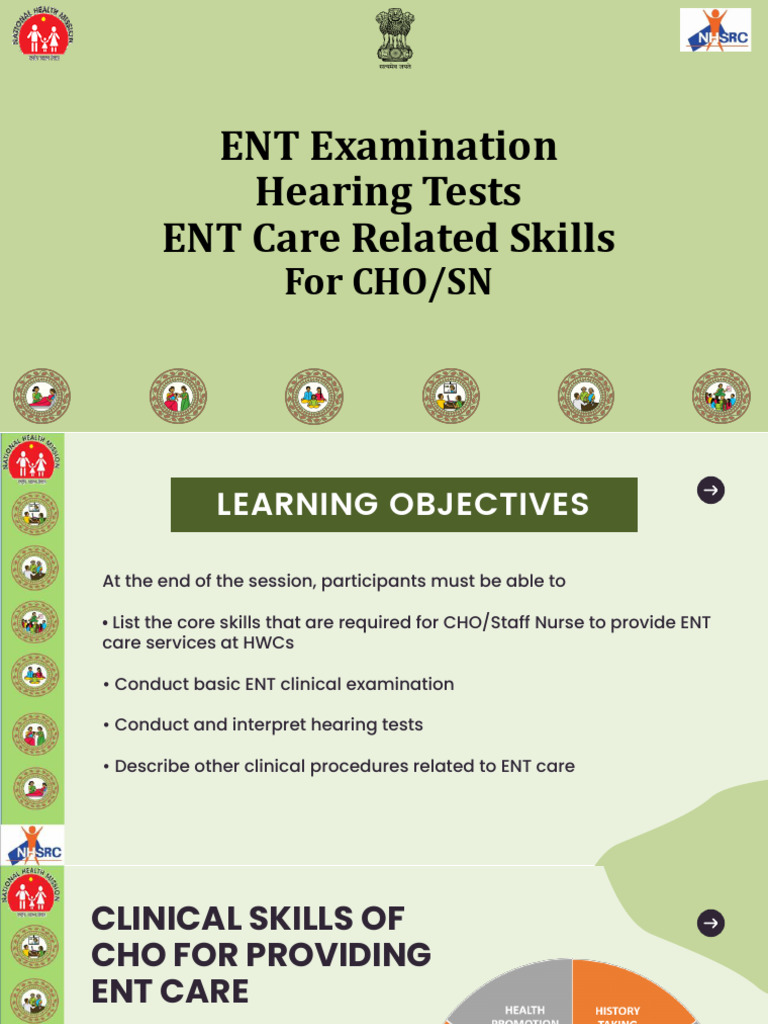 ENT Care For CHO & SN-ENT Care Related Skills & ENT Examination ...