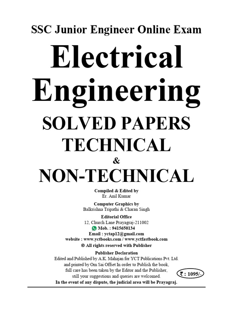 SSC Je 2024 Electrical Engineering Solved Papers Technical and Non ... SSC Je 2024 Electrical Engineering Solved Papers Technical and Non ...