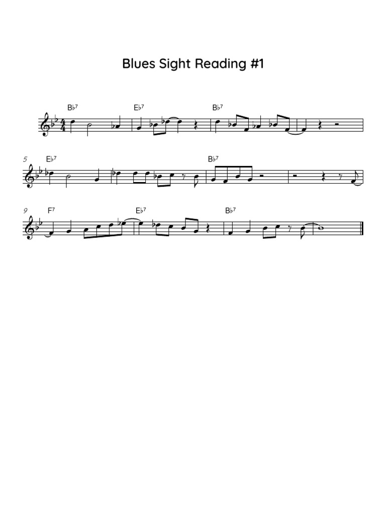 Blues Sight Reading #1 | PDF