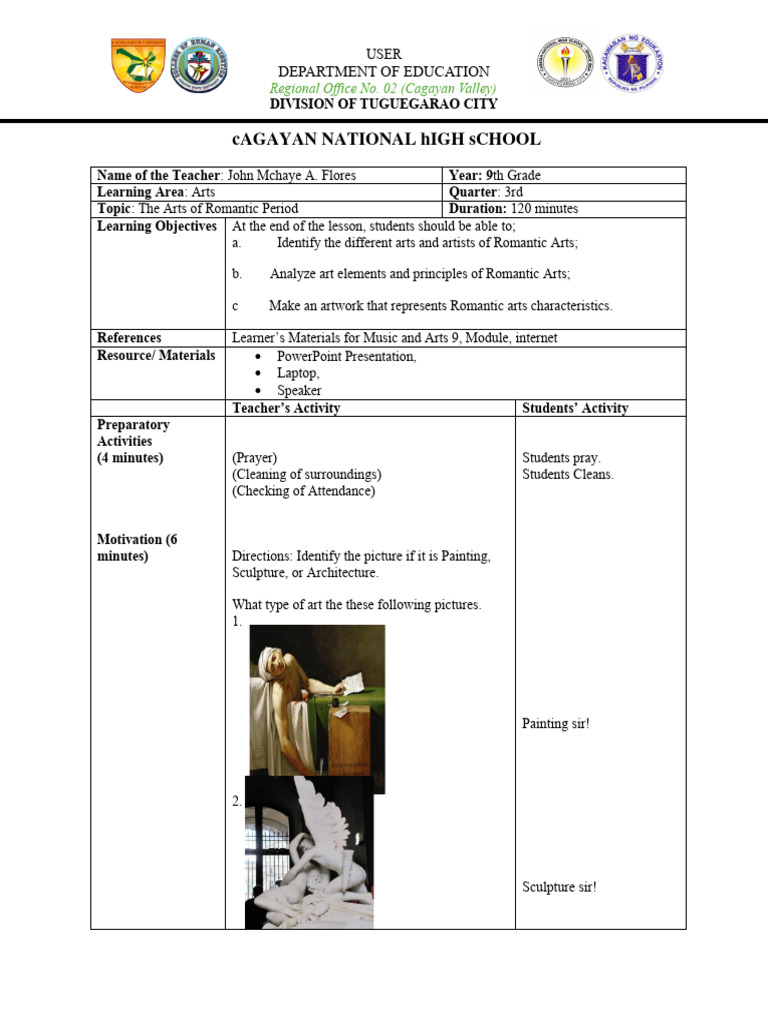 DLP Arts of Romantic Period | PDF | Romanticism | The Arts