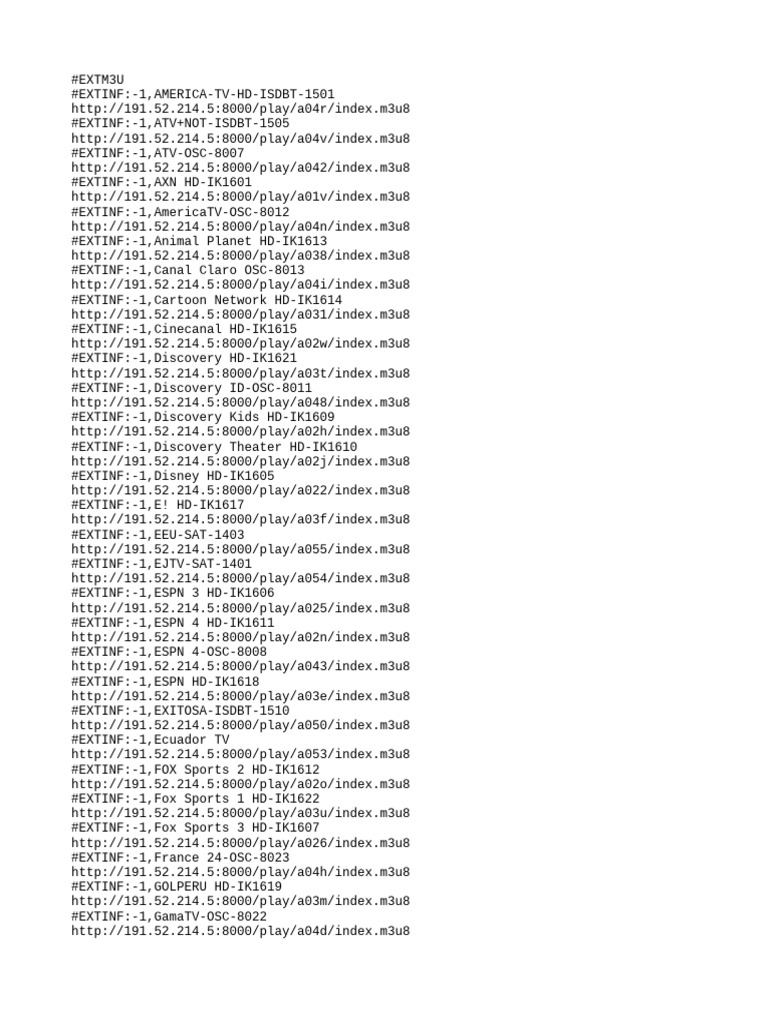 Canales De Iptv Pdf Mass Media Broadcasting