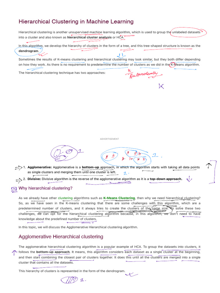 Hierarchical Clustering in Machine Learning | PDF | Cluster Analysis | Applied Mathematics