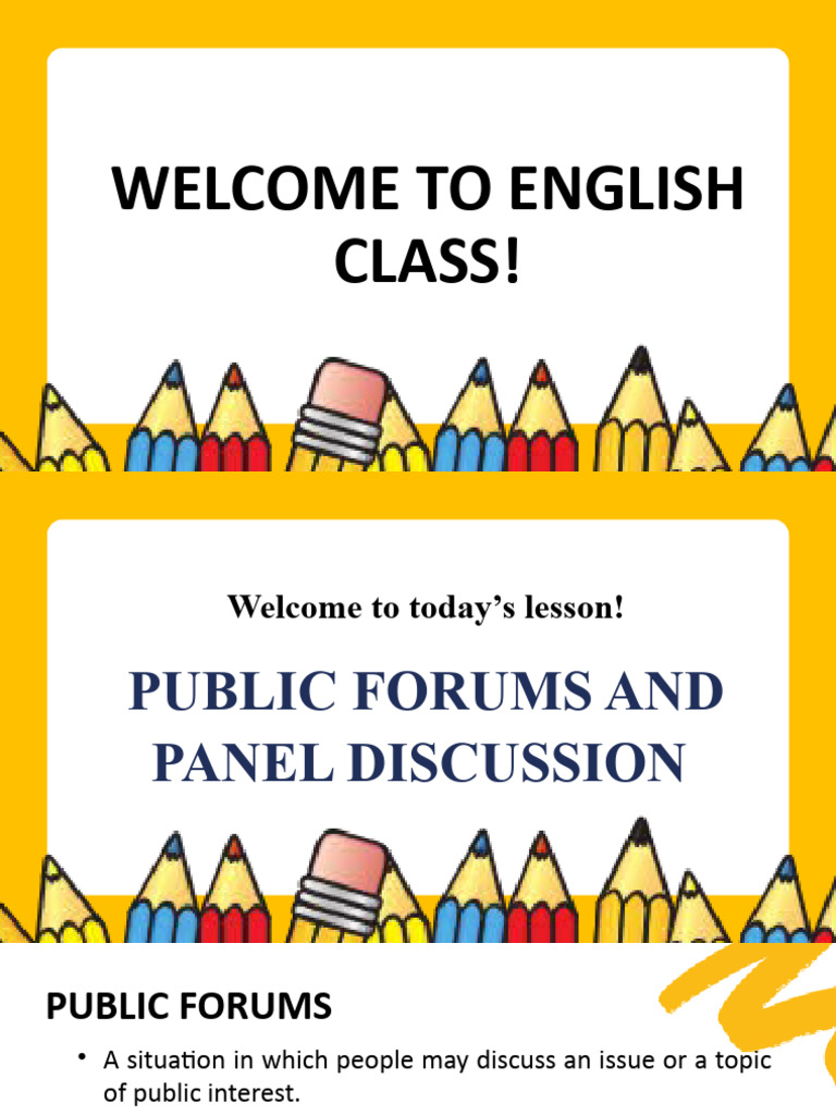 Welcome To English Class! | PDF | Conversation | Human Communication
