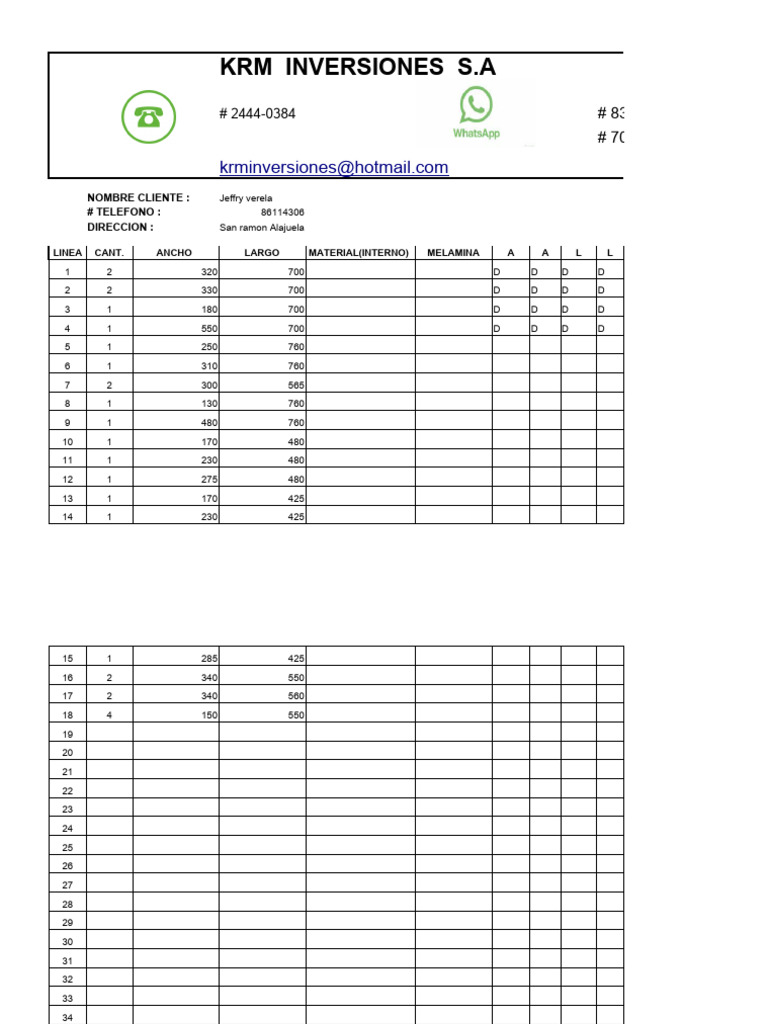 Machote de Corte y Tapeteo Krm. | PDF