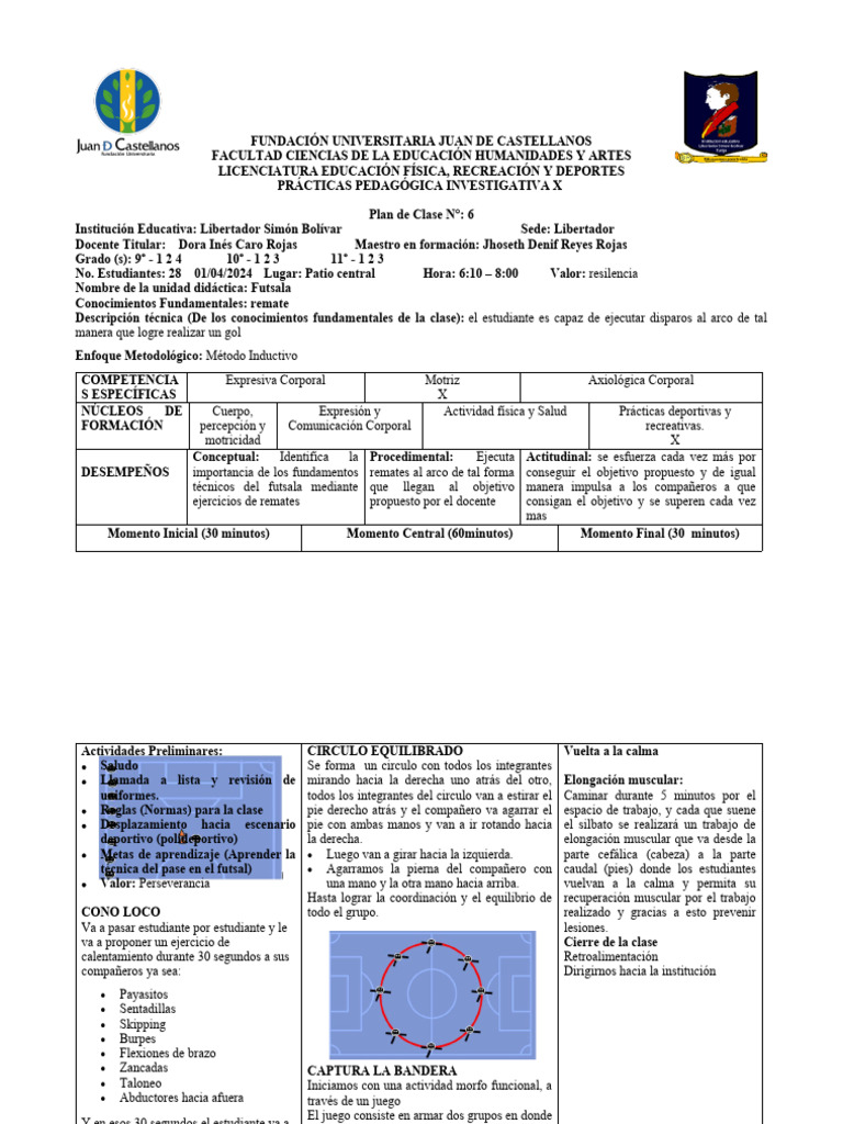 Plan de Clase #6 I.E.L.S.B | PDF