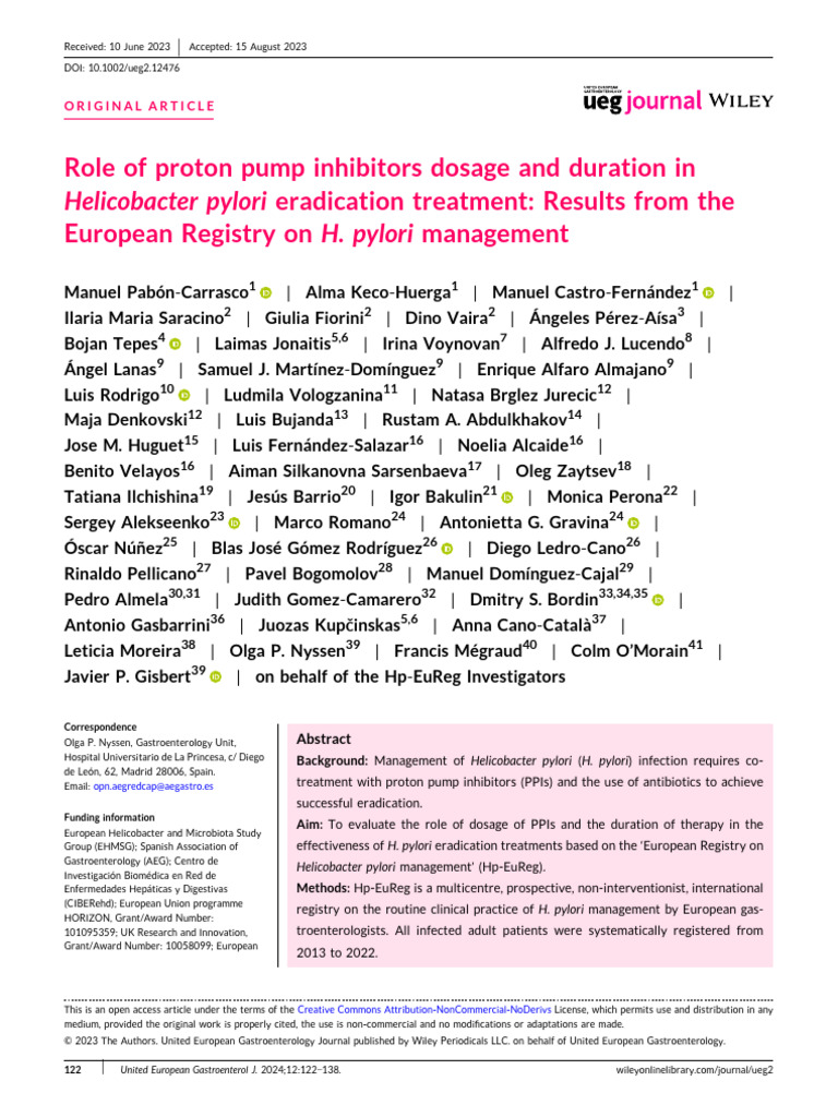 UEG Journal - 2023 - Pabón Carrasco - Role of Proton Pump Inhibitors ...