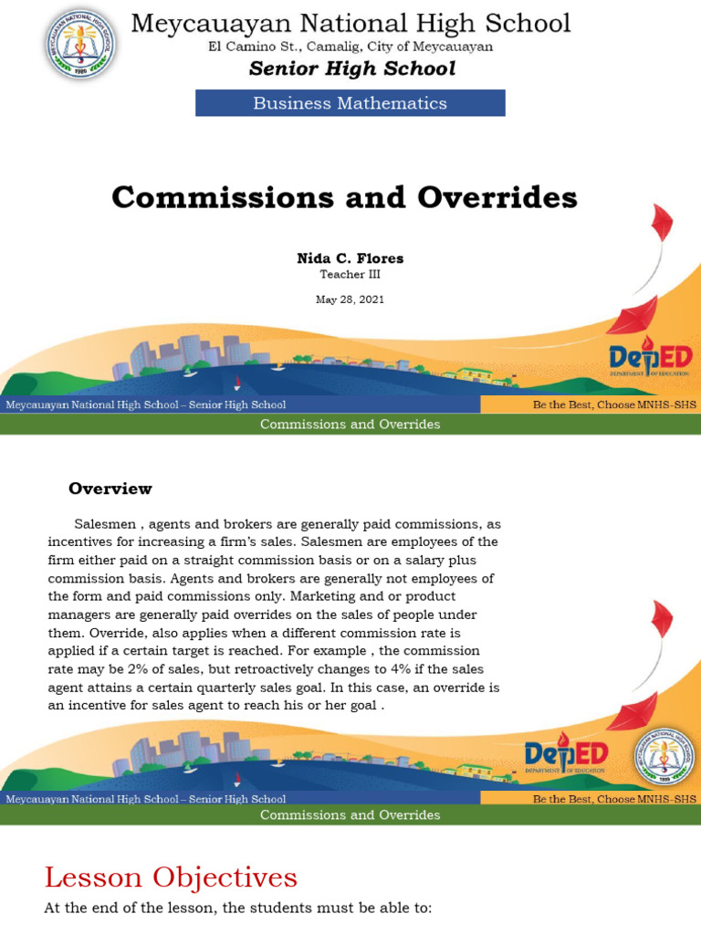 Commissions and Overrides | PDF | Salary | Sales