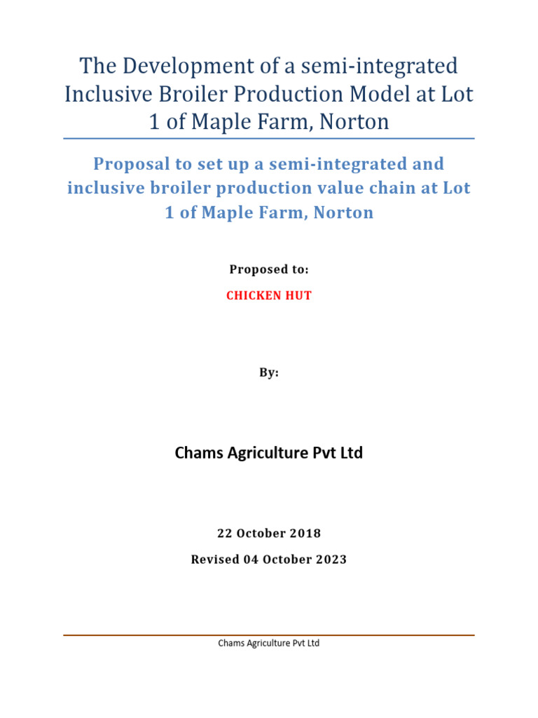 Chicken Hut-Chams Model v2 | PDF | Poultry | Poultry Farming