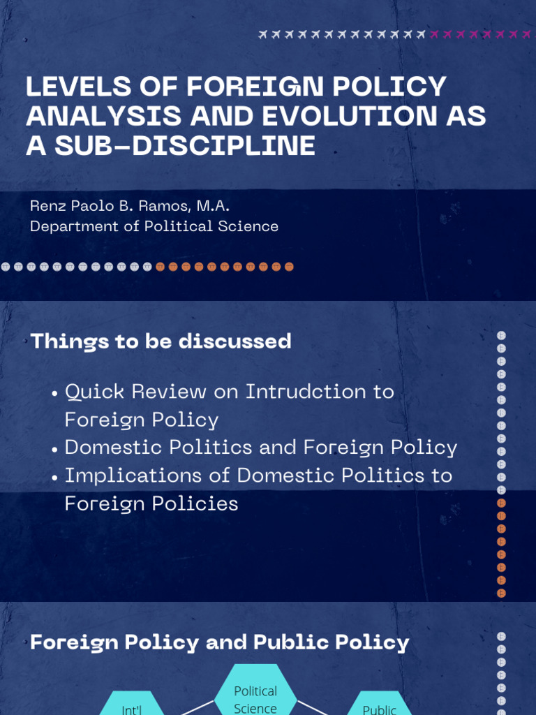 Levels of Foreign Policy Analysis and Evolution as a Sub-field | PDF ...