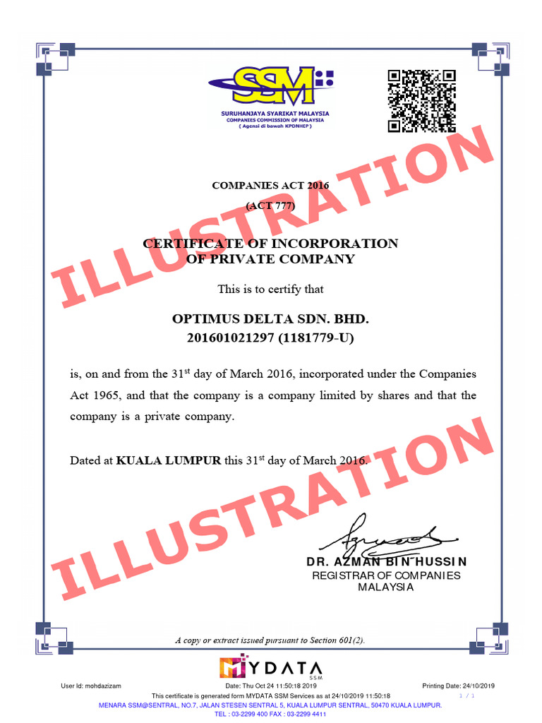 Mydata-Ssm-Sample Certificate of Incorporation Registration en | PDF