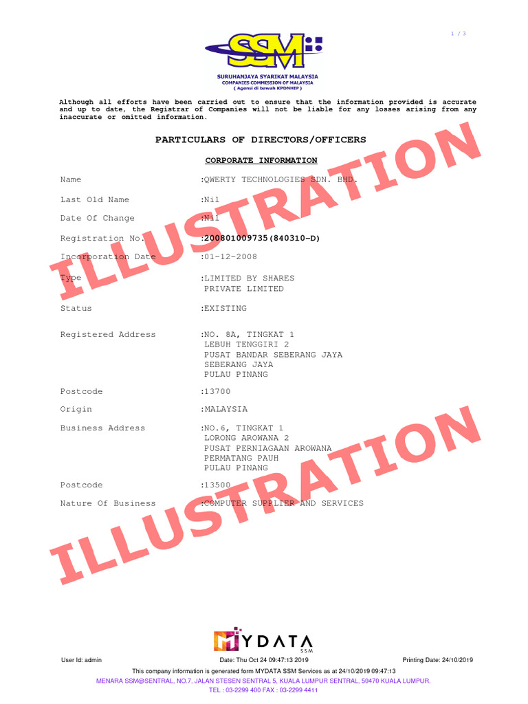 Mydata-Ssm-Sample Particular of Directors Officers en | PDF