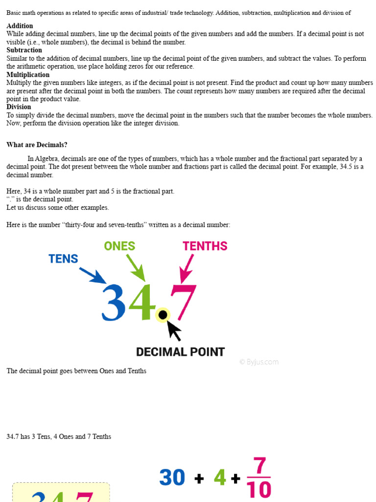 2. Decimal and Fraction Module | PDF | Numbers | Decimal