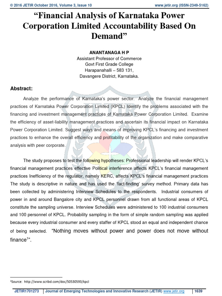 Financial Analysis of KPCL Performance | PDF | Economies | Inventory