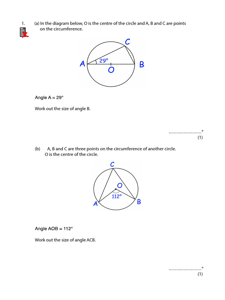 Circle-Theorems Questions | PDF | Circle | Angle