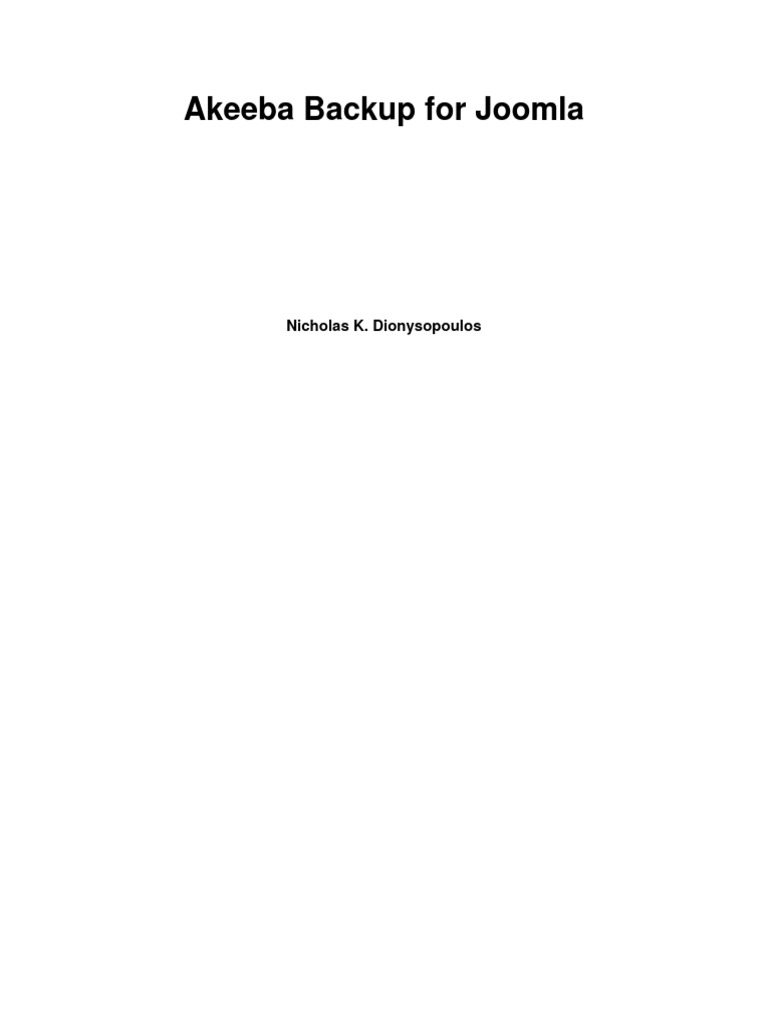 Akeeba Backup Guide | Download Free PDF | Backup | Computer File