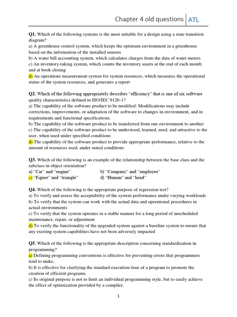 FE Exam Sample Questions Chapter 4 | PDF | Software Development Process ...