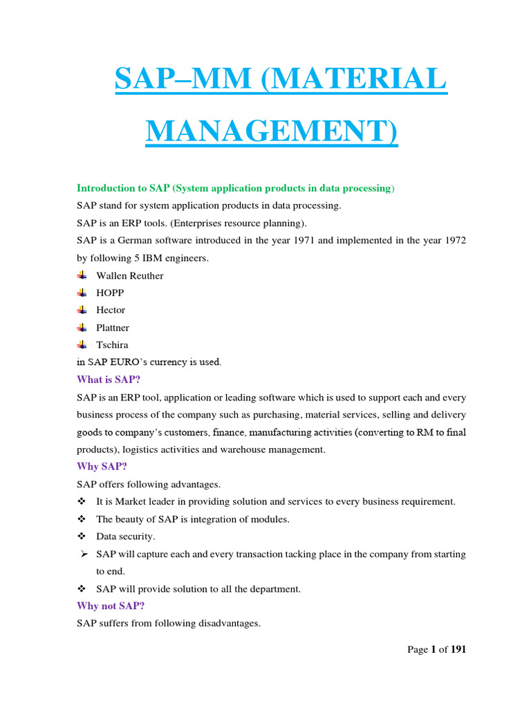SAP MM End To End S - 4 HANA Free Learning Document | PDF | Enterprise ...