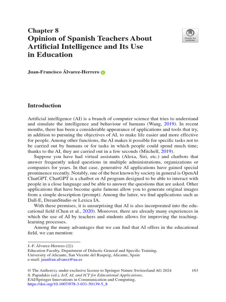 Spanish Teachers on AI in Education | PDF | Artificial Intelligence ...
