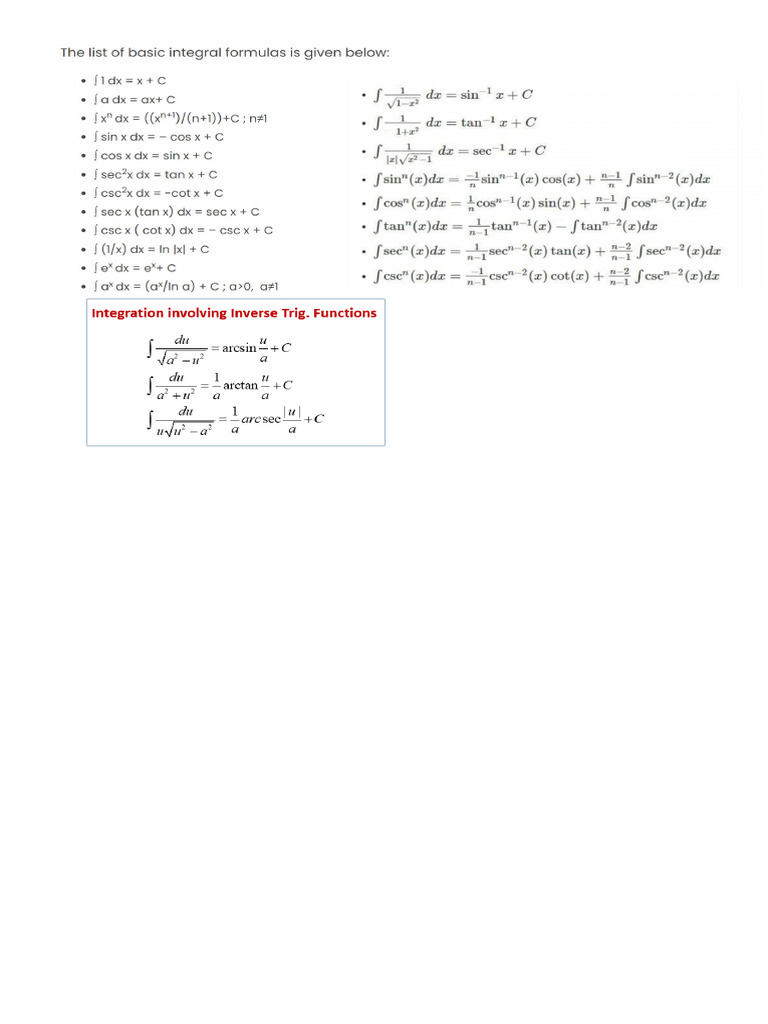 formula integral | PDF