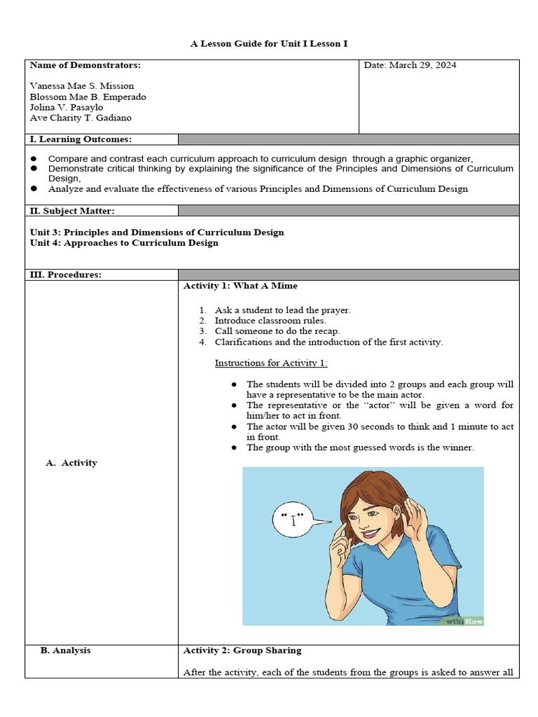 PROF ED 15 Demo 1 | PDF | Curriculum | Learning