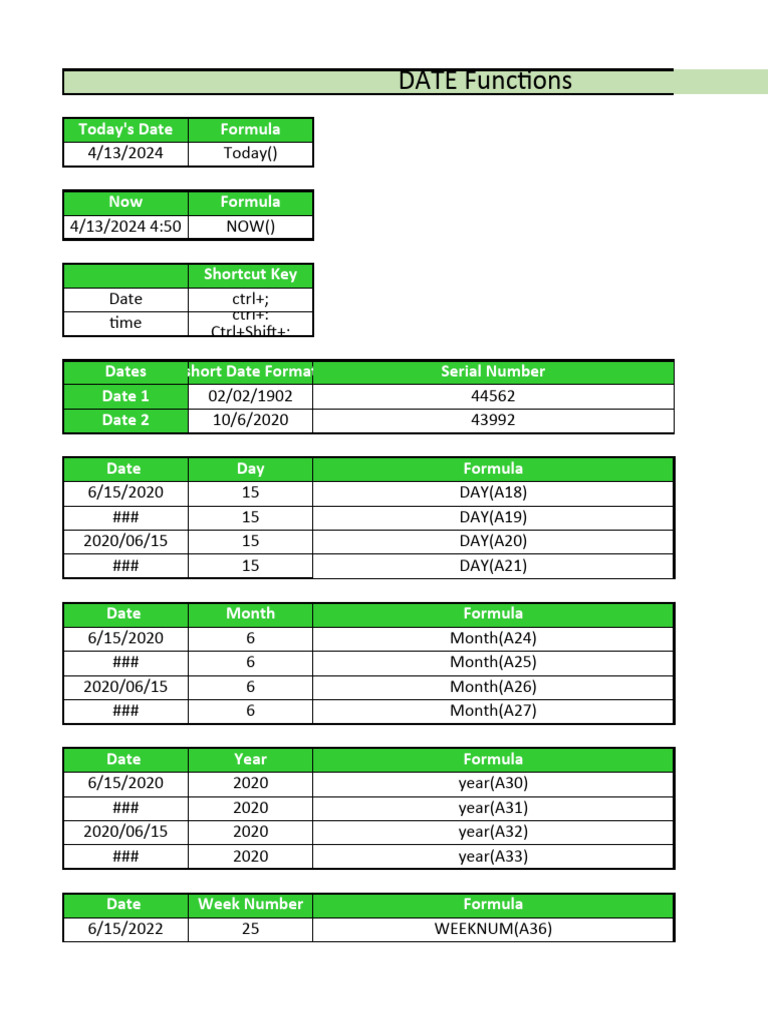 Date and Time Functions Solved | PDF