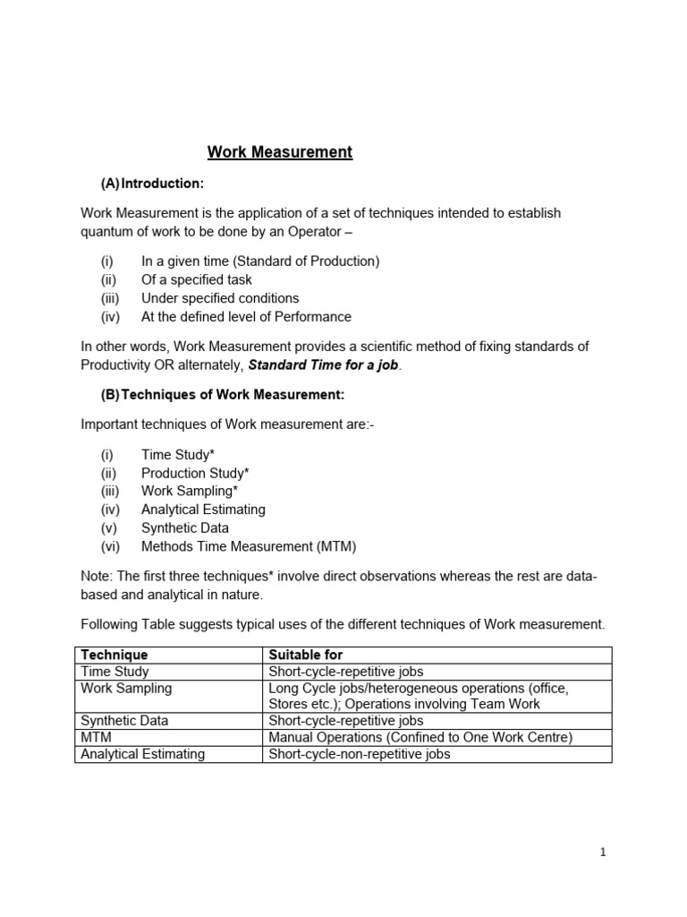 ProPerMan Hand Out 11 Work Measurement | PDF | Applied Mathematics