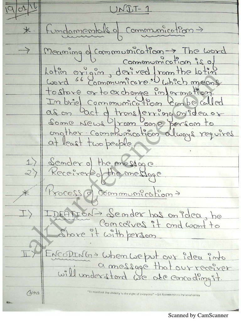 Communcation Handwritten Notes | PDF