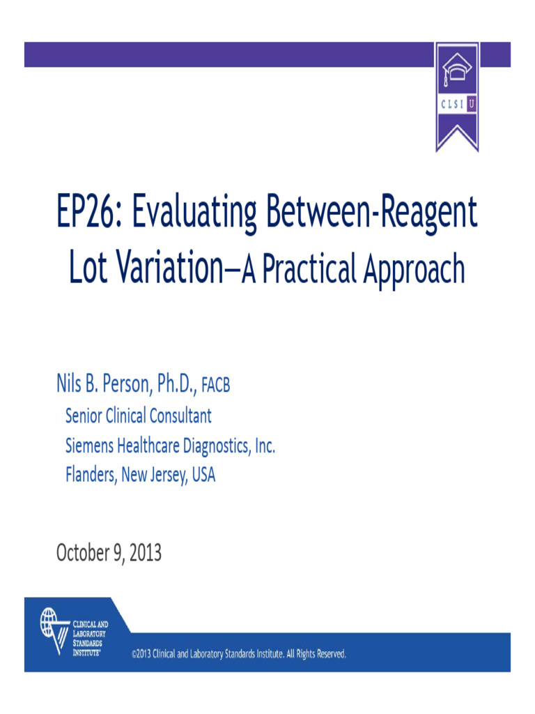 Evaluating Reagent Lot Changes in Labs | PDF | Sampling (Statistics ...