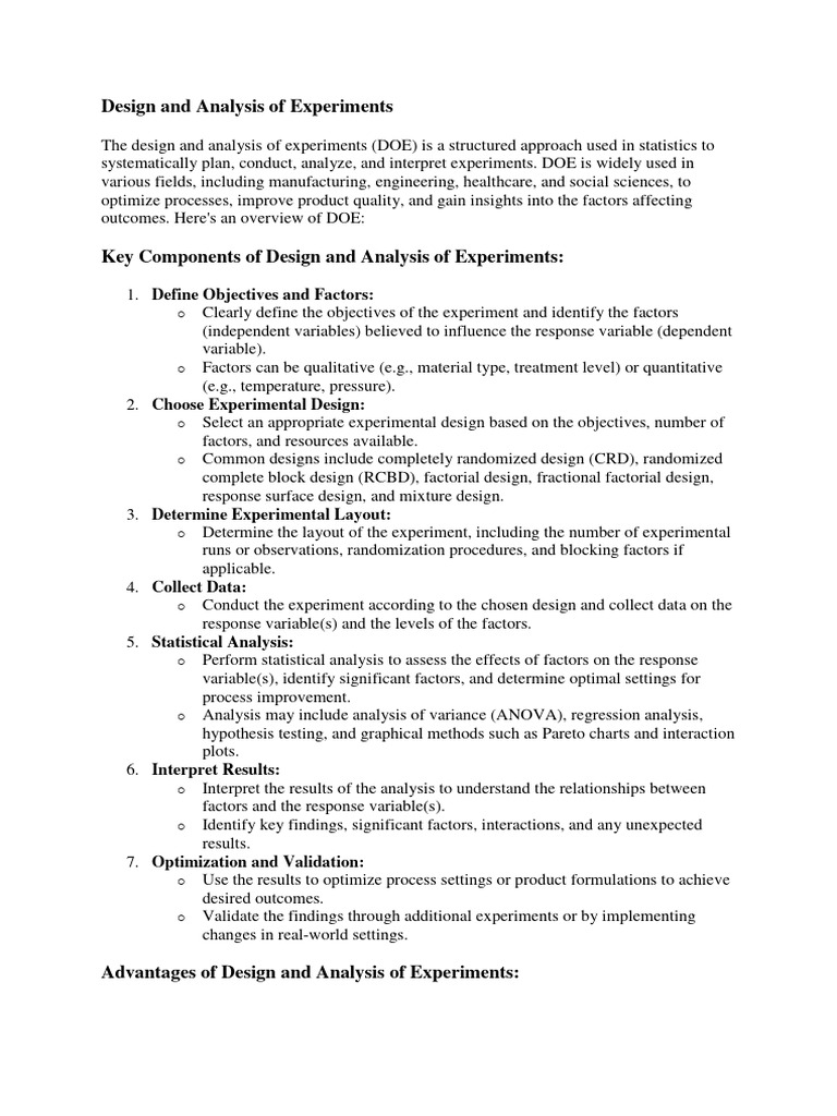 Design and Analysis of Experiments Guide | PDF | Mathematical ...