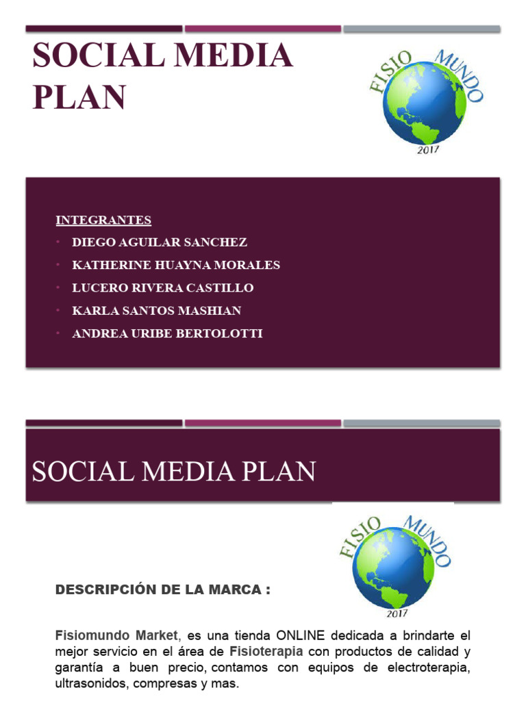 PLAN SOCIAL MEDIA Con Obj | PDF | Terapia física | Facebook